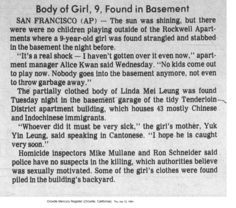 The Murder of Mei Leung – Expendable For A Cause.